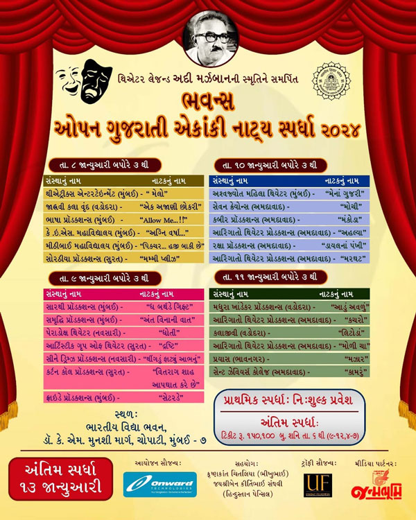 Adi Marzban Gujarati Ekanki Natya Spardha 2024 : www.MumbaiTheatreGuide.com