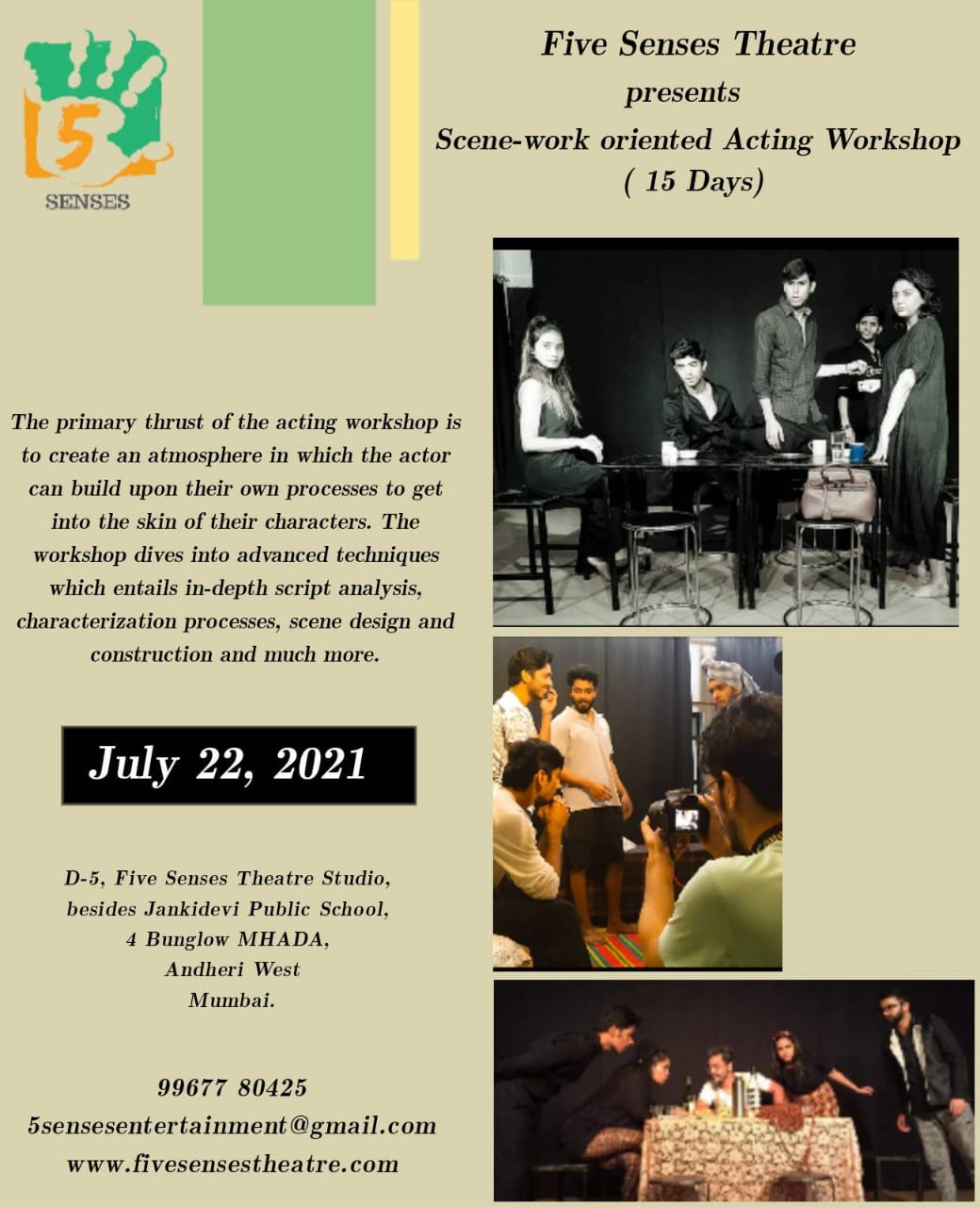 Scene Work Oriented Acting Workshop with NSD faculty - Theatre Workshop ...