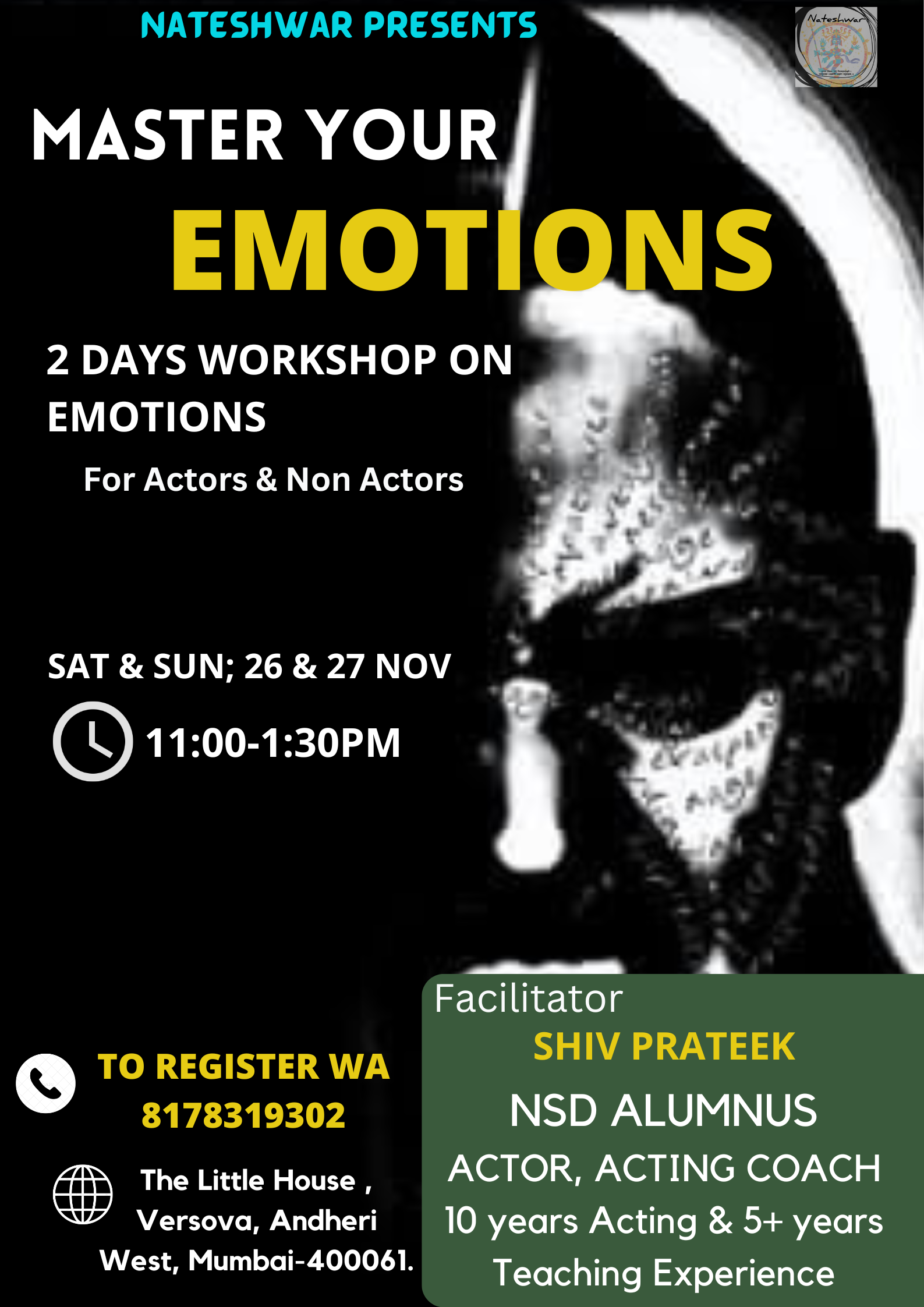 Master Your Emotions - Theatre Workshop by Nateshwar :: www ...